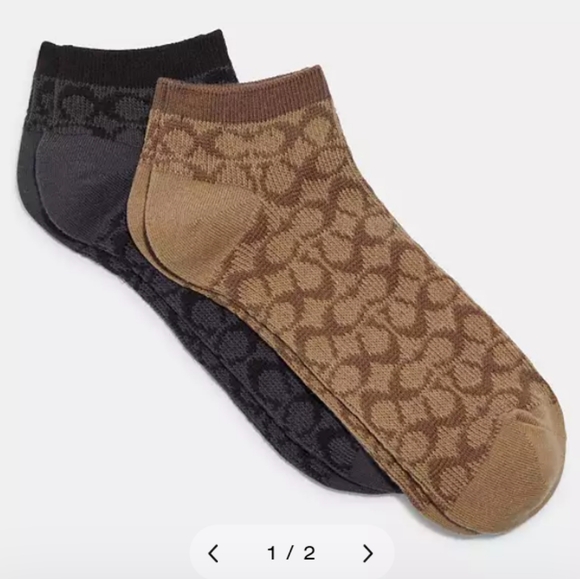 Coach | Accessories | Coach Signature Ankle Socks 2 Pairs | Poshmark